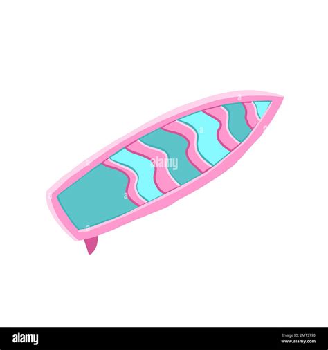 Surfboard Vector Illustration In Cartoon Flat Style Isolated On White