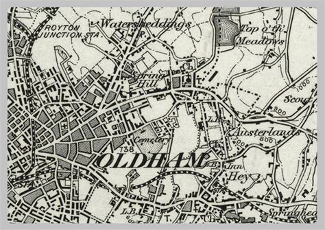 Oldham And Environs Ordnance Survey Of England And Wales 1870 Series