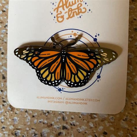 Monarch Butterfly Enamel Pin Etsy