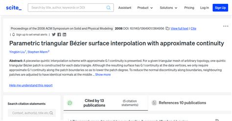 Parametric Triangular Bézier Surface Interpolation With Approximate Continuity Scite Report