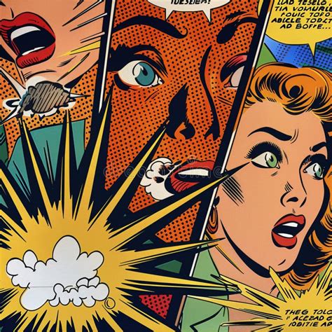 Comic Strip Style Artwork Showing Close Ups Of A Peoples Shocked