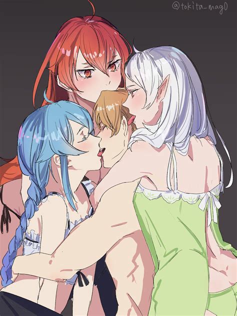 Roxy Migurdia Eris Greyrat Sylphiette And Rudeus Greyrat Mushoku