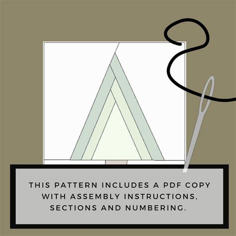linear tree fpp pattern fpp pattern paper piecing fpp etsy