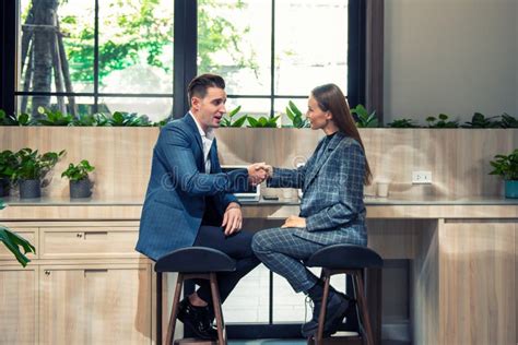 Partners Man And Women Joining Hands To Success Together Business Team