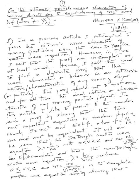 pdf on the intrinsic particle wave character of moving objects due to