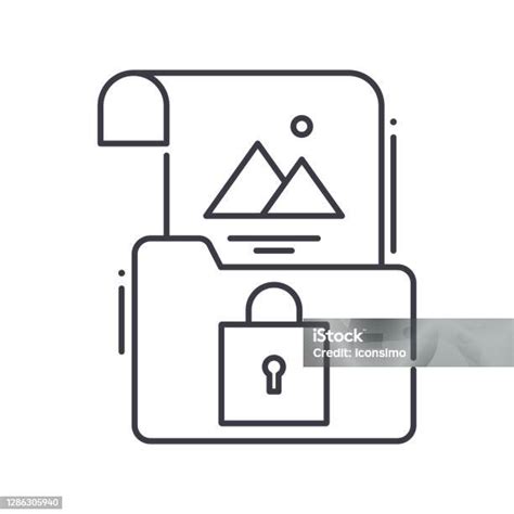 기밀 데이터 아이콘 선형 격리 된 그림 얇은 줄 벡터 웹 디자인 기호 흰색 배경에 편집 가능한 스트로크와 개요 개념 기호 개념에