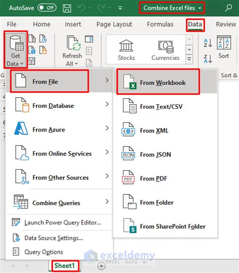 Combine Multiple Excel Files into One Workbook with Separate Sheets (4 ...