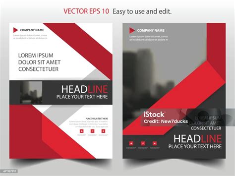 레드 추상 삼각형 연례 보고서 브로셔 디자인 서식 파일 벡터입니다 비즈니스 0명에 대한 스톡 벡터 아트 및 기타 이미지 0명 디자인 모양 Istock
