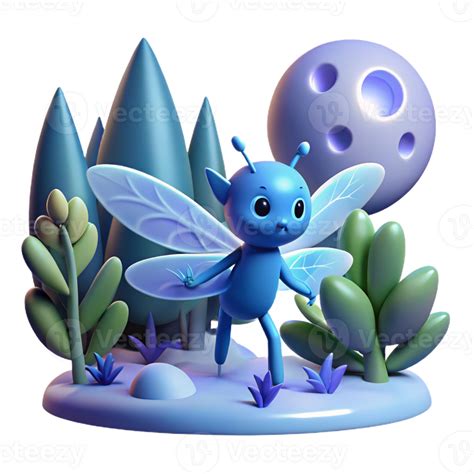 Stunning Vintage A Tiny Sprite With Dragonfly Wings Flitting Through A