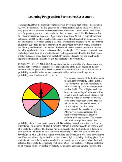 Fillable Online Using A Learning Progression Framework To Assess