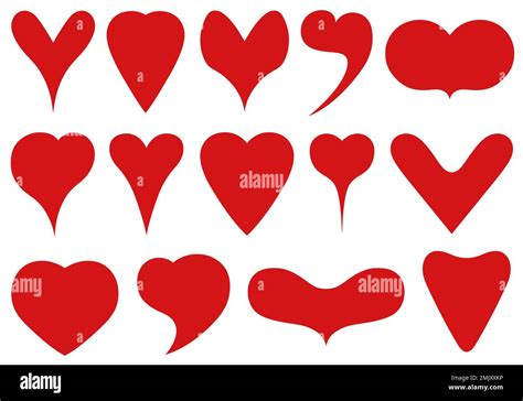 Collage Of Different Heart Shapes Isolated On White Stock Photo Alamy