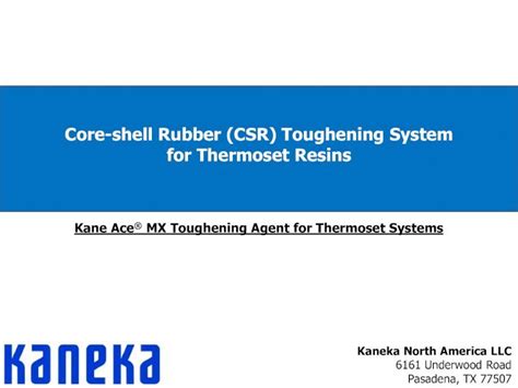 Pdf Core Shell Rubber Csr Toughening System For Thermoset