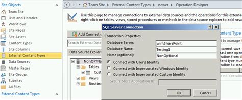 2013 Connecting To Local Database Via Sharepoint Designer