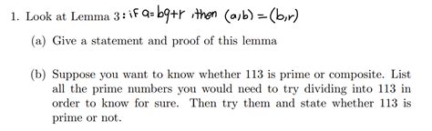 solved 1 look at lemma 3 if a bq r then a b b r a