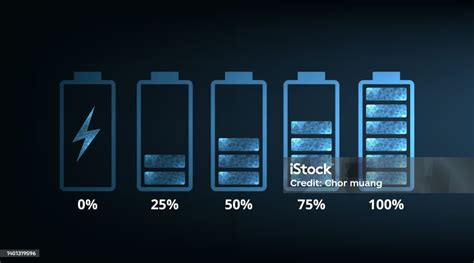 배터리 충전 표시기 아이콘의 개념 공백에서 완전히 충전까지 배터리 전원에 대한 스톡 벡터 아트 및 기타 이미지 배터리 전원 건강관리와 의술 배경 주제 Istock