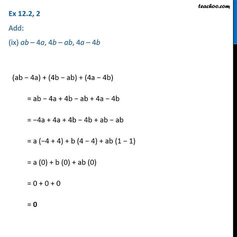 Add Ab 4a 4b Ab 4a 4b Algebraic Expression Teachoo Class 7