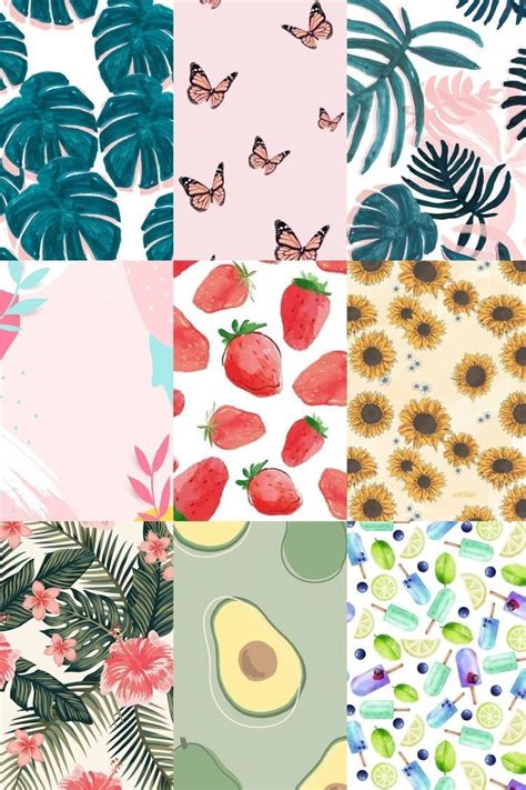 Printable Digital Paper With Floral Patterns Aesthetic Designs For