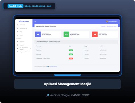 source code aplikasi management masjid berbasis website blog candil code
