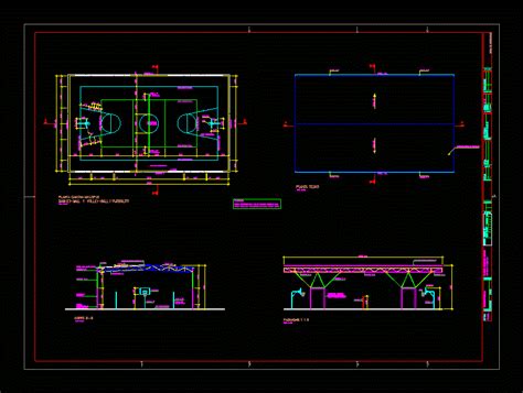 Cancha Deportiva Multiple En Dwg 205 03 Kb Librería Cad