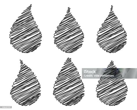 물 방울 모양 아이콘 기호 세트입니다 플랫 스타일 윤곽선 벡터 일러스트 이미지입니다 배관 로고 흰색 배경에 격리 3차원 형태에 대한 스톡 벡터 아트 및 기타 이미지 Istock