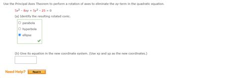 Solved Use the Principal Axes Theorem to ﻿perform a rotation | Chegg.com