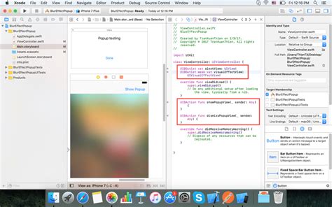 UIVisualEffects Blurry Pop Up Animation