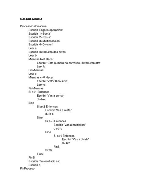 Calculadora Pseint Pdf
