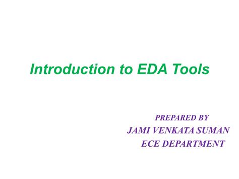 Introduction To Eda Tools Pptx Programming Languages Computing