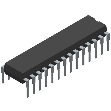 Atmega328 Pu Footprint Schematic Symbol And 3d Model By Microchip