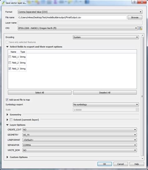 Accessing Save Vector Layer As Algorithm In Qgis Processing Model