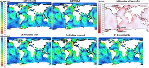 Comparison Of Co Tidal Chart For M2 Between A Schism And B Tpxov9 Download Scientific
