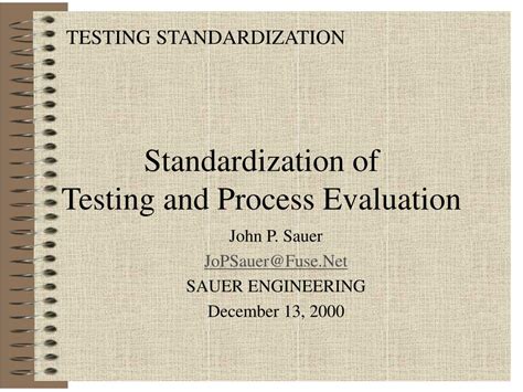 Ppt Standardization Of Testing And Process Evaluation Powerpoint