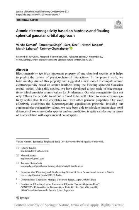 Atomic Electronegativity Based On Hardness And Floating Spherical