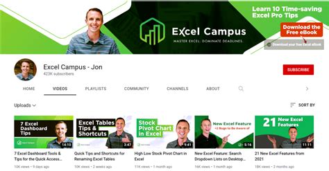 Top YouTube Channels And Blogs With Free Excel Tutorials XL N CAD