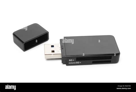 Black USB Memory Stick Isolated On White Background Stock Photo Alamy