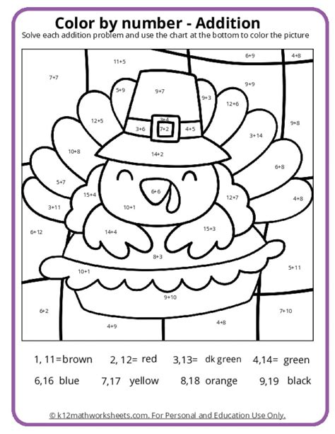 Free Printable Turkey Math Worksheets Free Printable