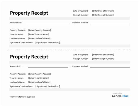 Property Receipt Templates