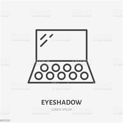 아이섀도우 플랫 라인 아이콘입니다 메이크업 뷰티 케어 기호 팔레트의 그림입니다 화장품이 게에 대 한 얇은 선형 로고 날씬한에