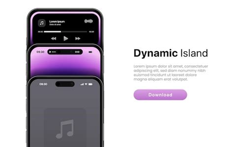 Premium Vector Music Player Template With Different Show Option On Dynamic Island