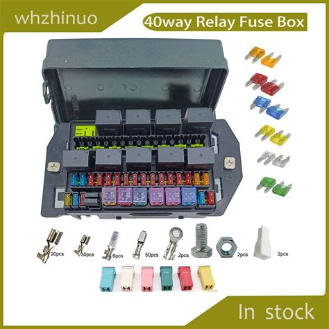 12v24vrelay Fuse Block With 10pack 5pin 30a Relays Slots 40 Atc Ato
