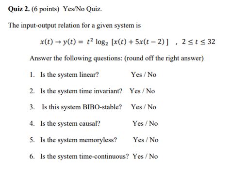 Solved Quiz 2 6 Points Yesno Quiz The Input Output