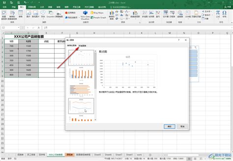 Excel在柱形图中添加折线图怎么做 Excel表格在柱形图上方添加折线图的方法教程 极光下载站