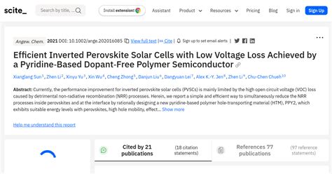 Efficient Inverted Perovskite Solar Cells With Low Voltage Loss Achieved By A Pyridine‐based