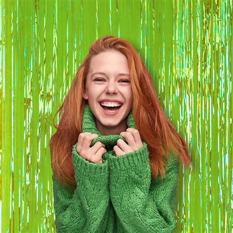 Neon Green Foil Fringe Curtains For Vibrant Parties