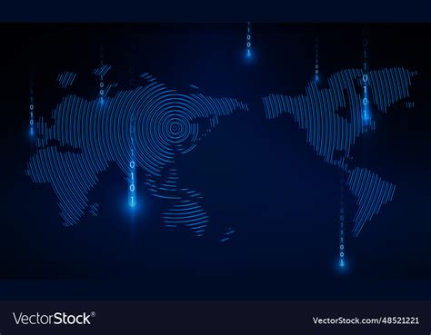 Abstract A Stream Of Binary Code Numbers On The Vector Image