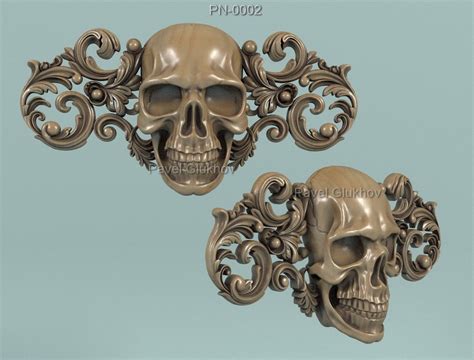 Stylized Skull Pn 0002 3d Stl Model For Cnc And Printing Etsy