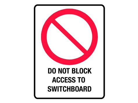 Do Not Block Access To Switchboard Prohibition Sign Vector Free