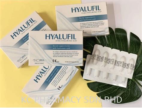 Hyalufil Rectal Suppositories 10mg Hyaluronic Acid 10s Kecutkan Buasir Exp 05 2025 Kedah