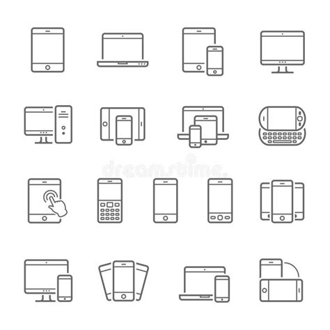Lines Icon Set Responsive Devices Stock Vector Illustration Of Phone Application 67930078