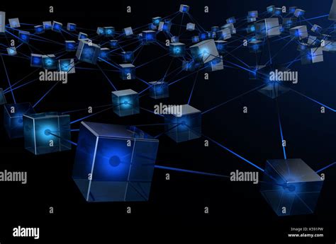 A Concept Showing A Network Of Interconnected Blocks Of Data Depicting